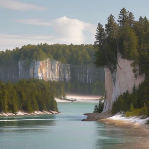 Island off the coast of (Northern Michigan) - AI Generated Artwork ...