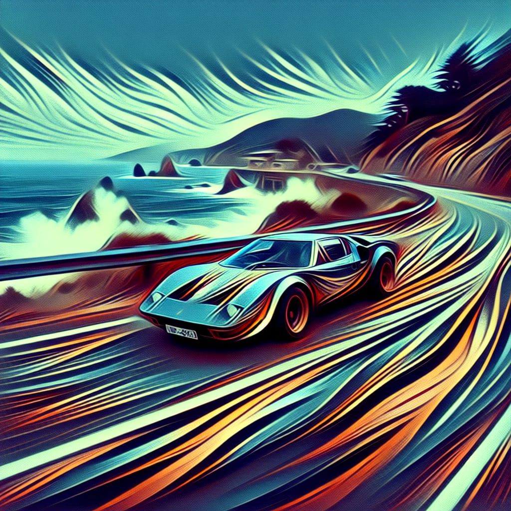 Speed Distortion: Futuristic Automotive Pursuit Al... - AI Art