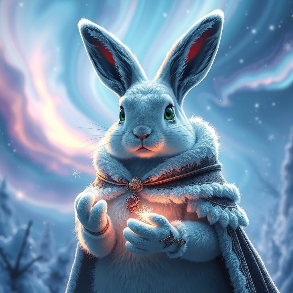 Super Hare summoning the Northern Lights