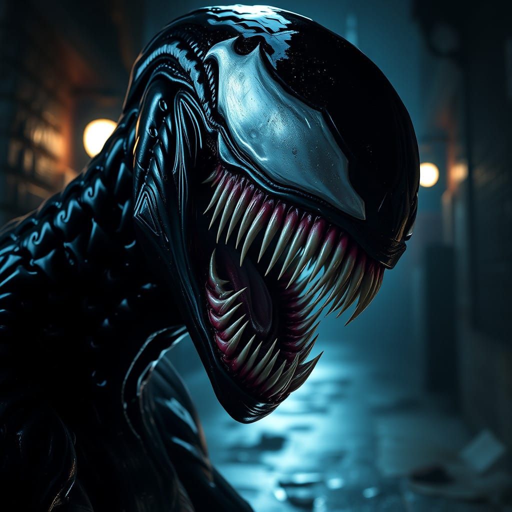 Venomous Female Symbiote Leans in for the Kill in ... - AI Art