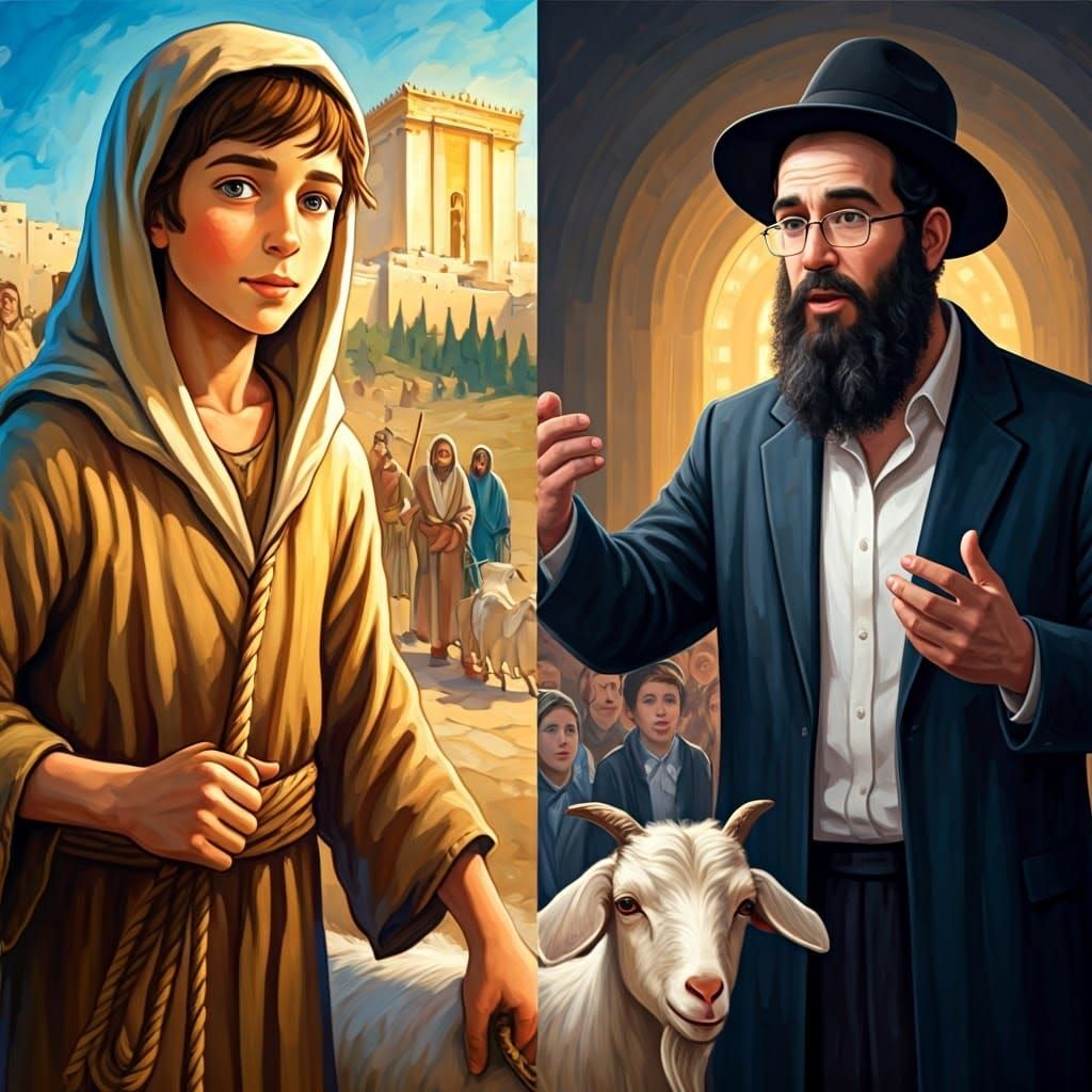 Jewish Tradition Endures: A Haunting Diptych of Pa... - AI Art