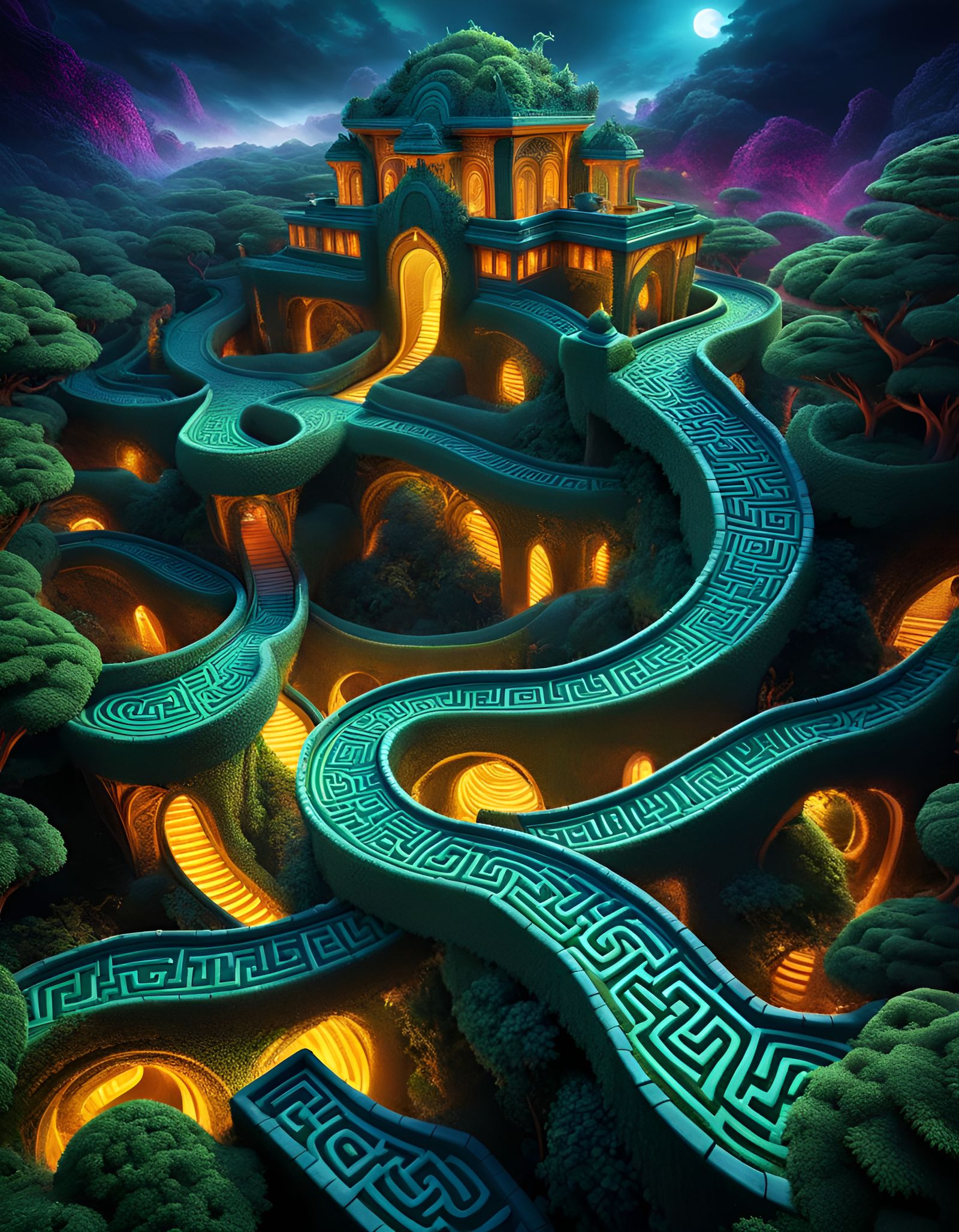 Draconic Labyrinth (#4) - AI Generated Artwork - NightCafe Creator