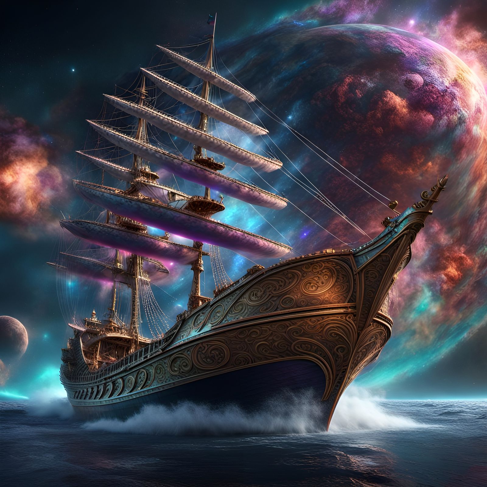Cosmic ship - AI Generated Artwork - NightCafe Creator