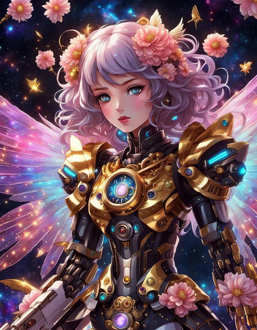 beautiful robot magical girl - AI Generated Artwork - NightCafe Creator