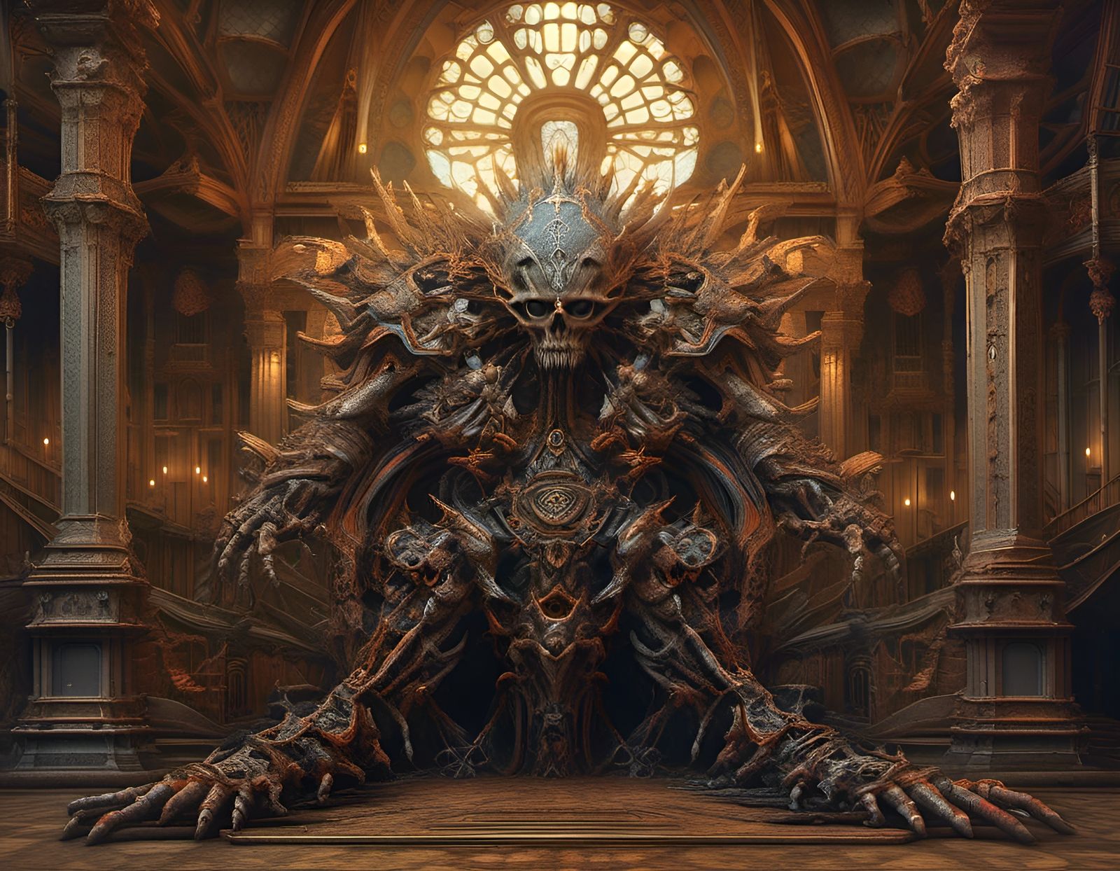 Nephilim; Fossilized Skeleton - AI Generated Artwork - NightCafe Creator