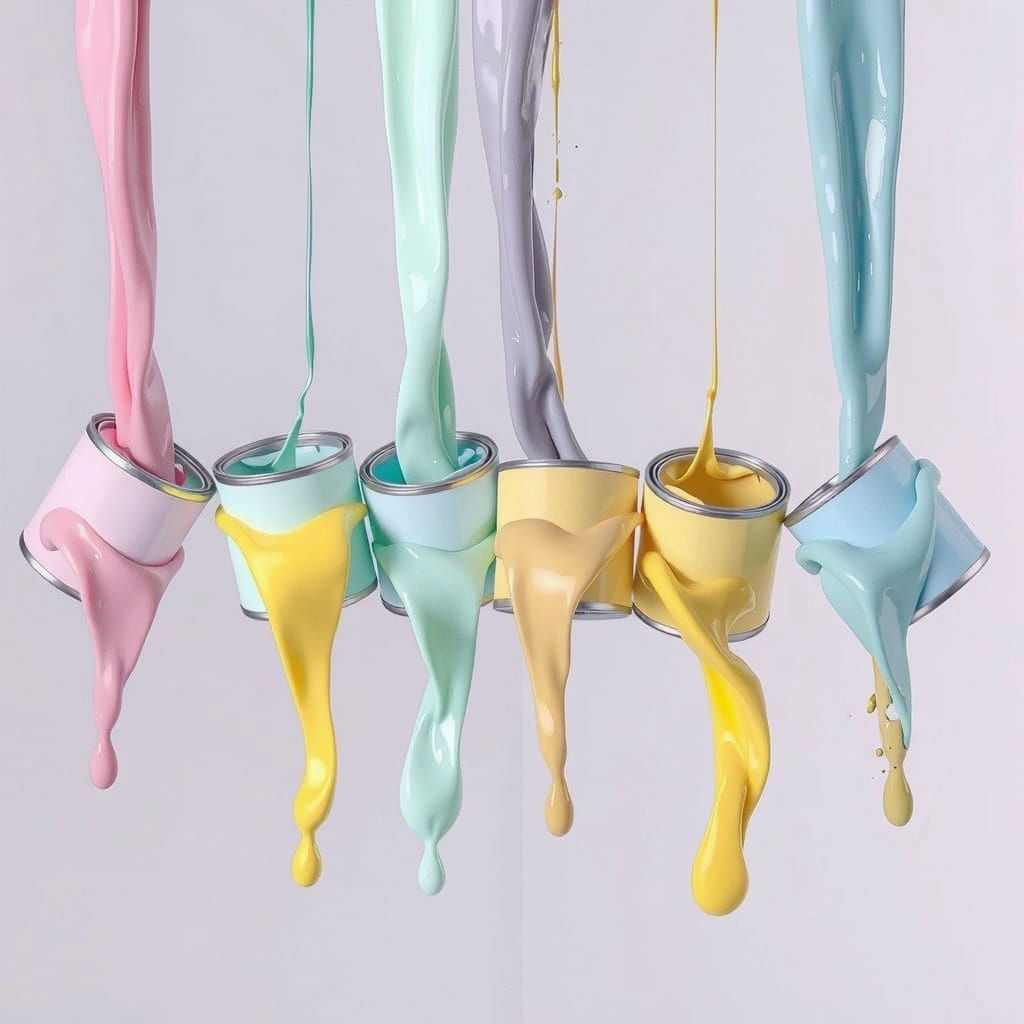 Pastel Paint Cans Merge in Vibrant Splash - AI Art