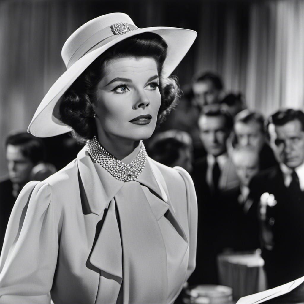 Katharine Hepburn in a movie scene - AI Generated Artwork - NightCafe ...