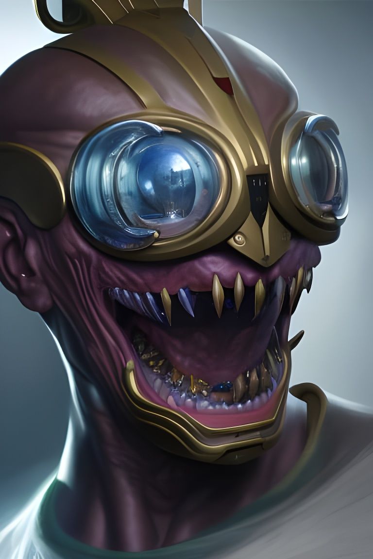 a masterpiece painting of a portrait of a strange looking villain ...