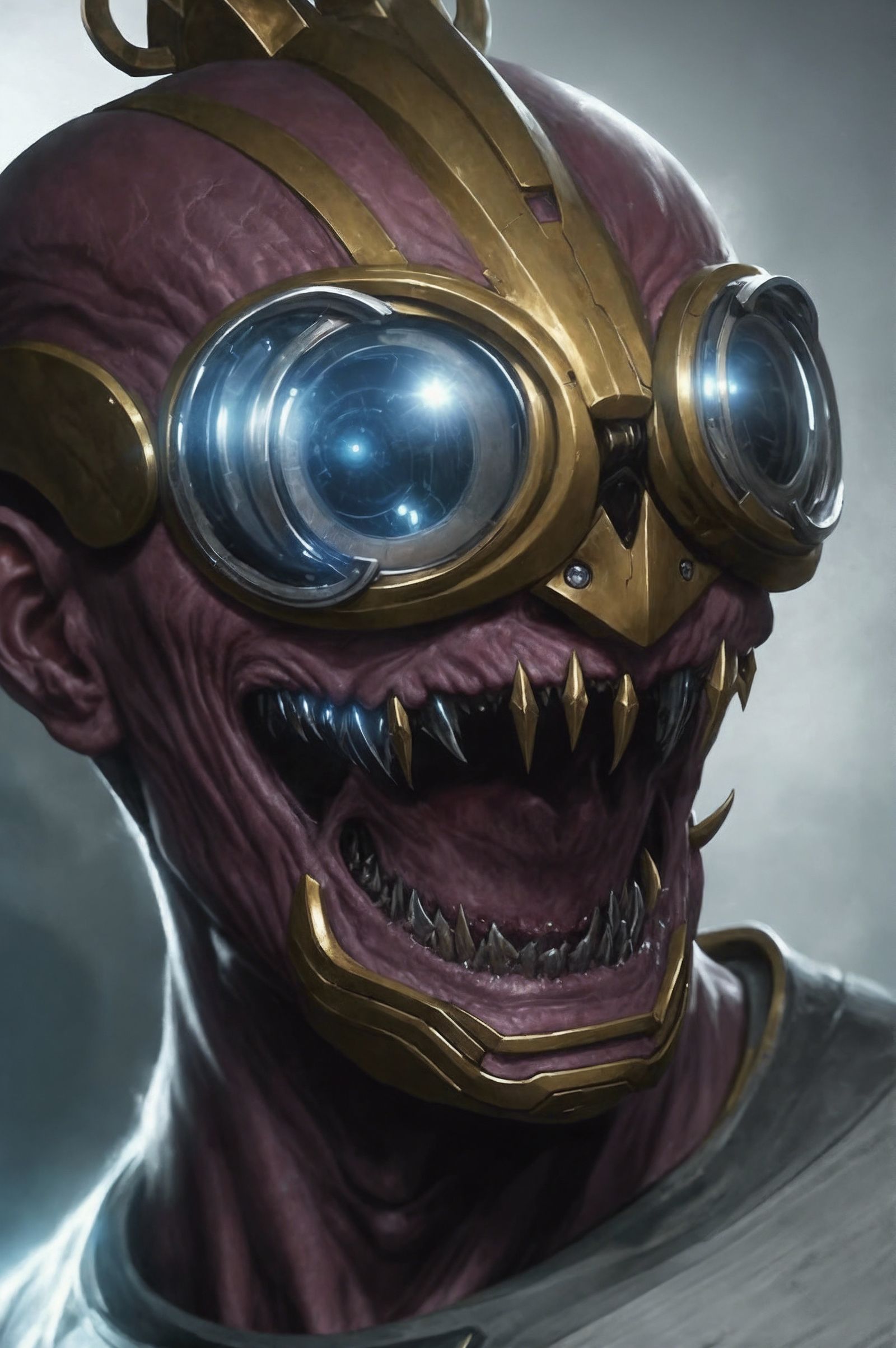 a masterpiece painting of a portrait of a strange looking villain ...