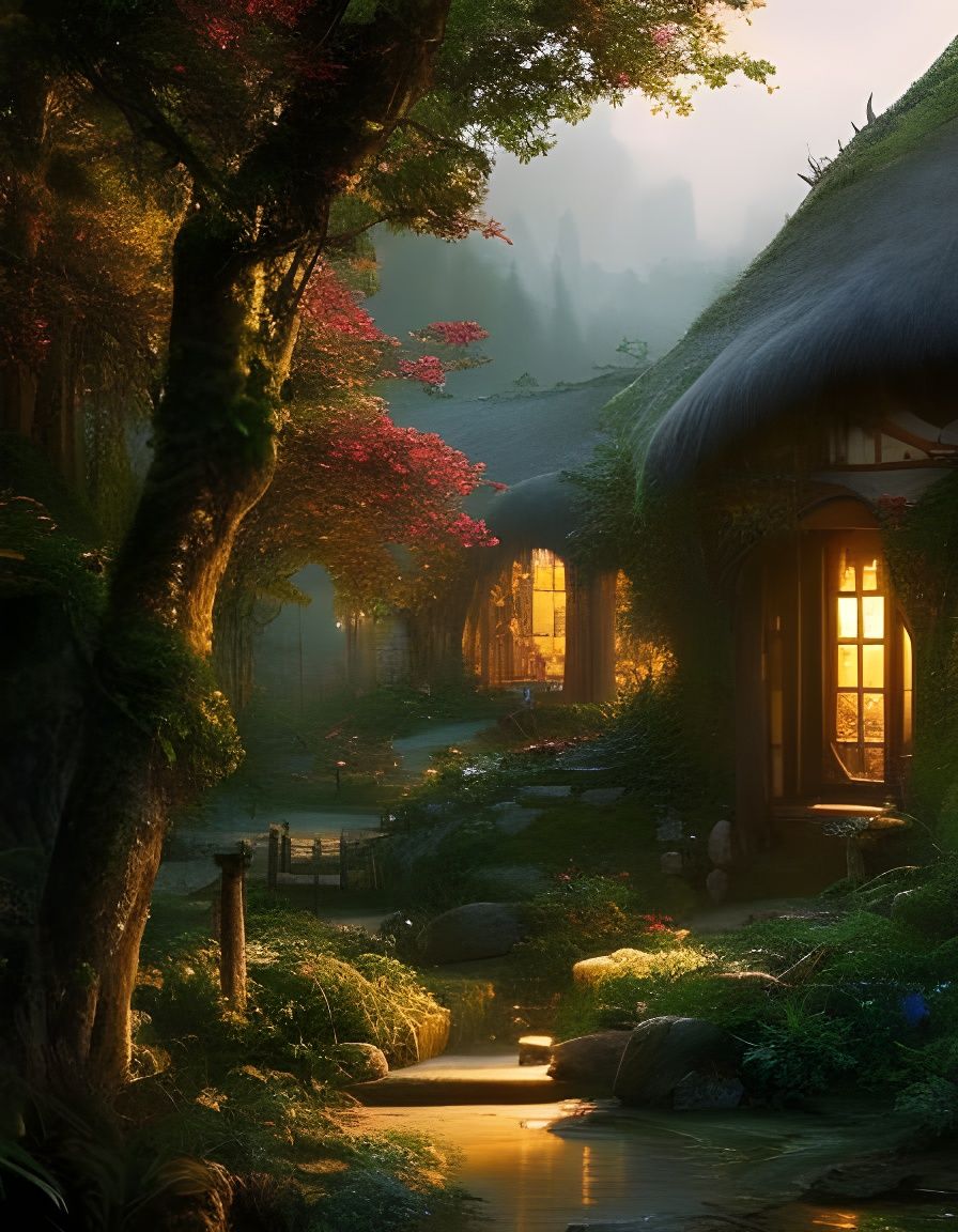 Idyllic Cottage Life - Evening setting - AI Generated Artwork ...