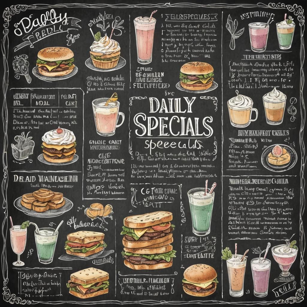Daily Specials Chalkboard Menu - AI Generated Artwork - NightCafe Creator