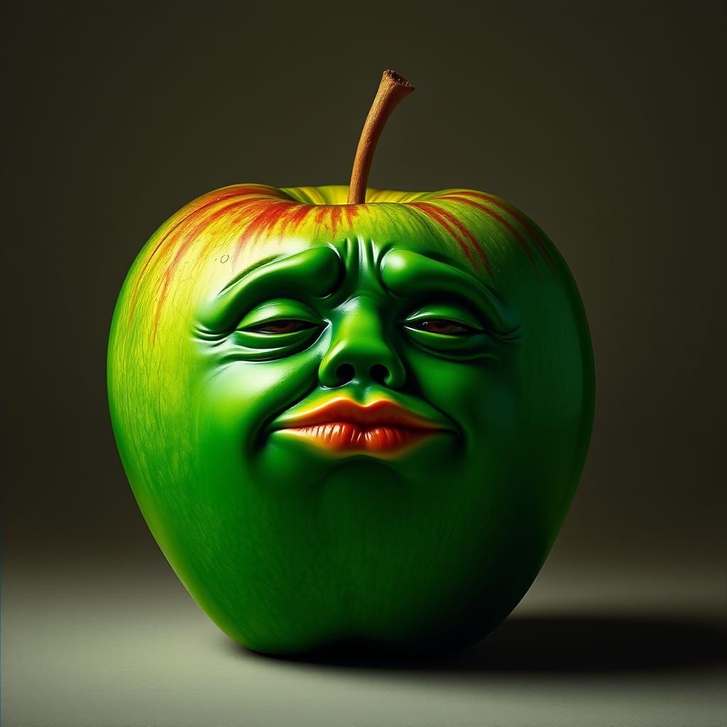 A Tart Face Green Apple #1 - A Tart Face Green Apple #1