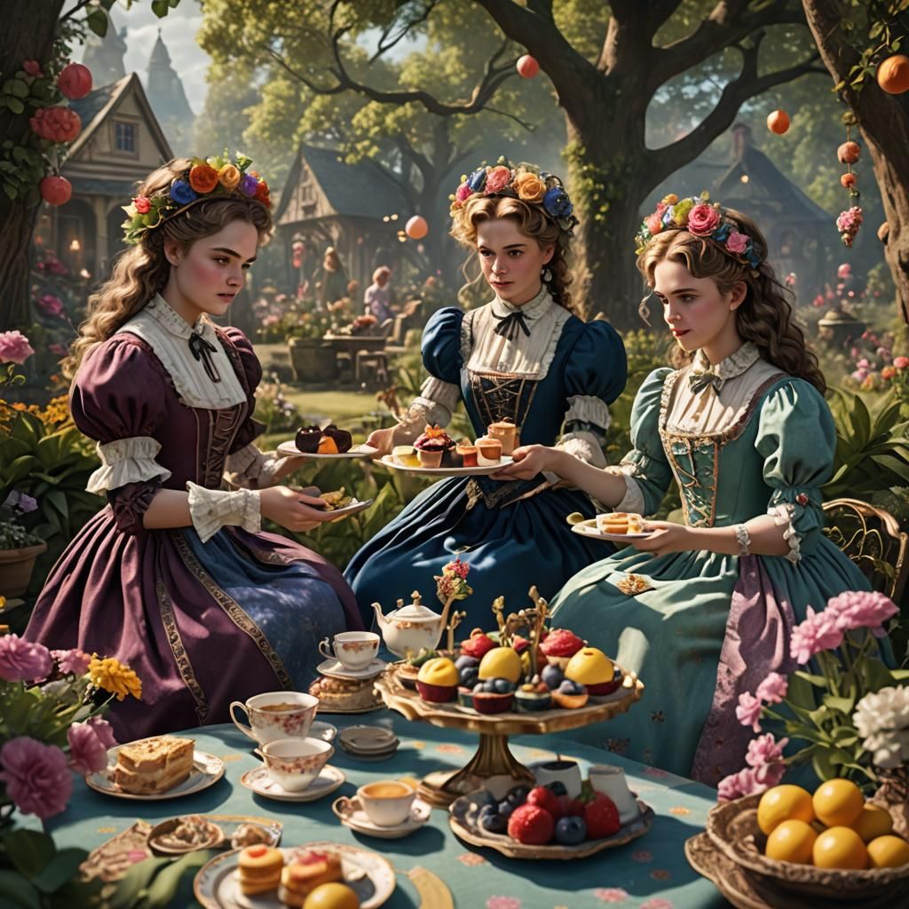 March Sisters Little women having picnic - AI Generated Artwork ...