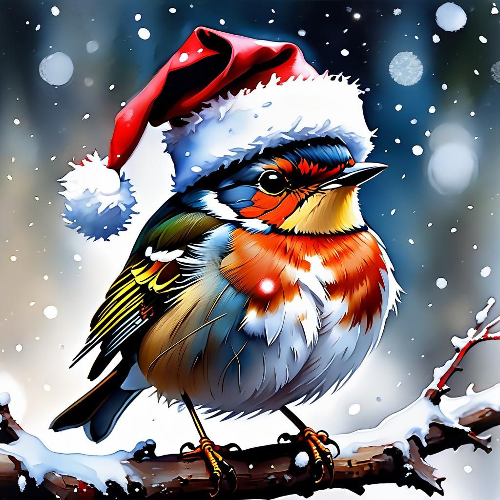 Christmas Robin - AI Generated Artwork - NightCafe Creator