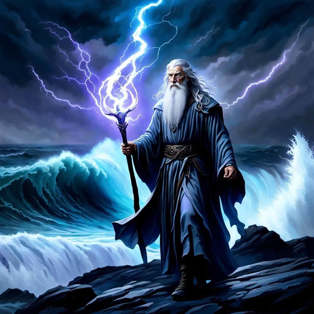 Wizard wielding of the Elements - AI Generated Artwork - NightCafe Creator