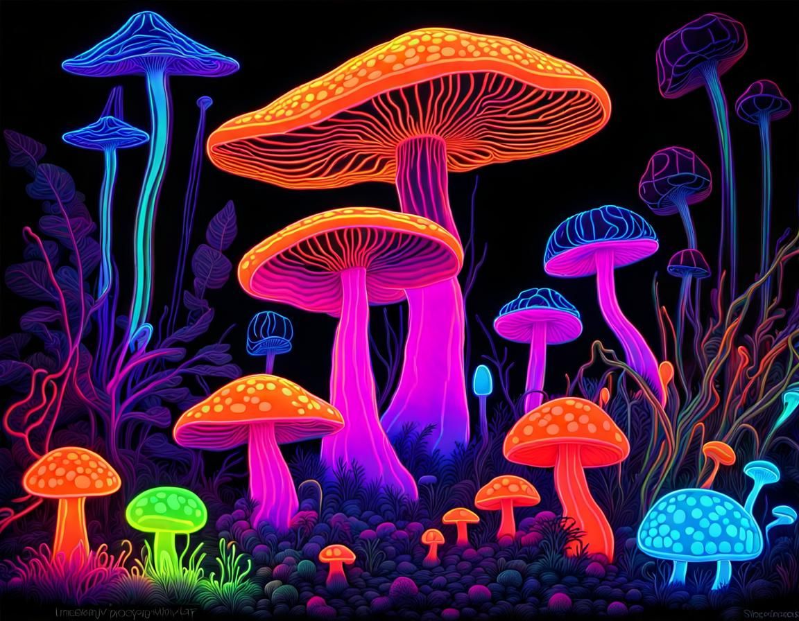 Psychedelic Shrooms - AI Generated Artwork - NightCafe Creator