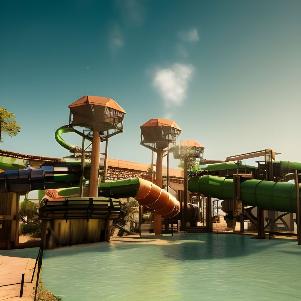 Post apocalyptic water park - AI Generated Artwork - NightCafe Creator