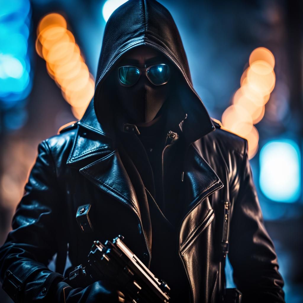 cyberpunk shadow mafia assassin, assassin mafia outfit, electric ...