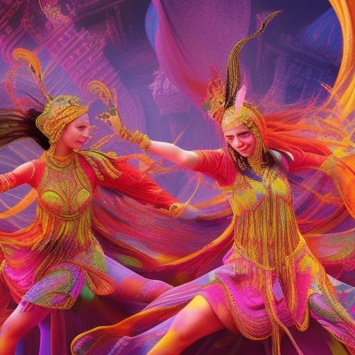 mystic dance vibrant colours feel the rhythm - AI Generated Artwork ...