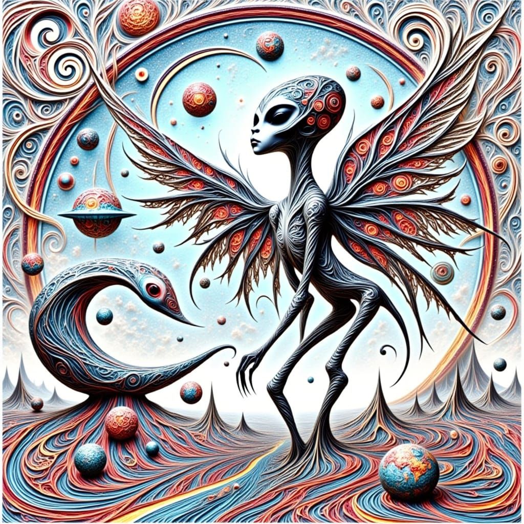 image of an ALIEN FAIRY wings ambassador on Earth, visiting the NASA ...