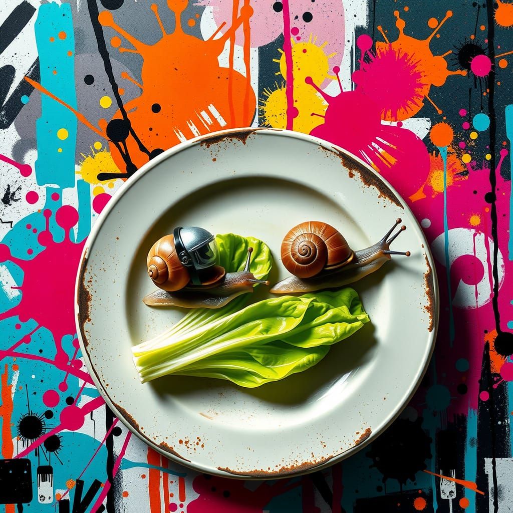 Snails race - Snails in High-Speed Racing Action on a Graff...