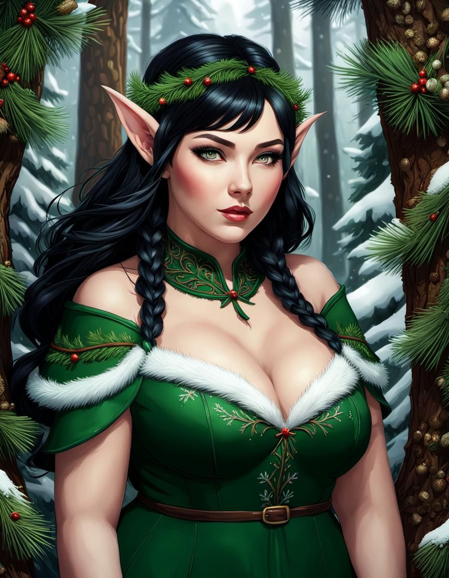 Plus size Christmas Elf v2 - AI Generated Artwork - NightCafe Creator
