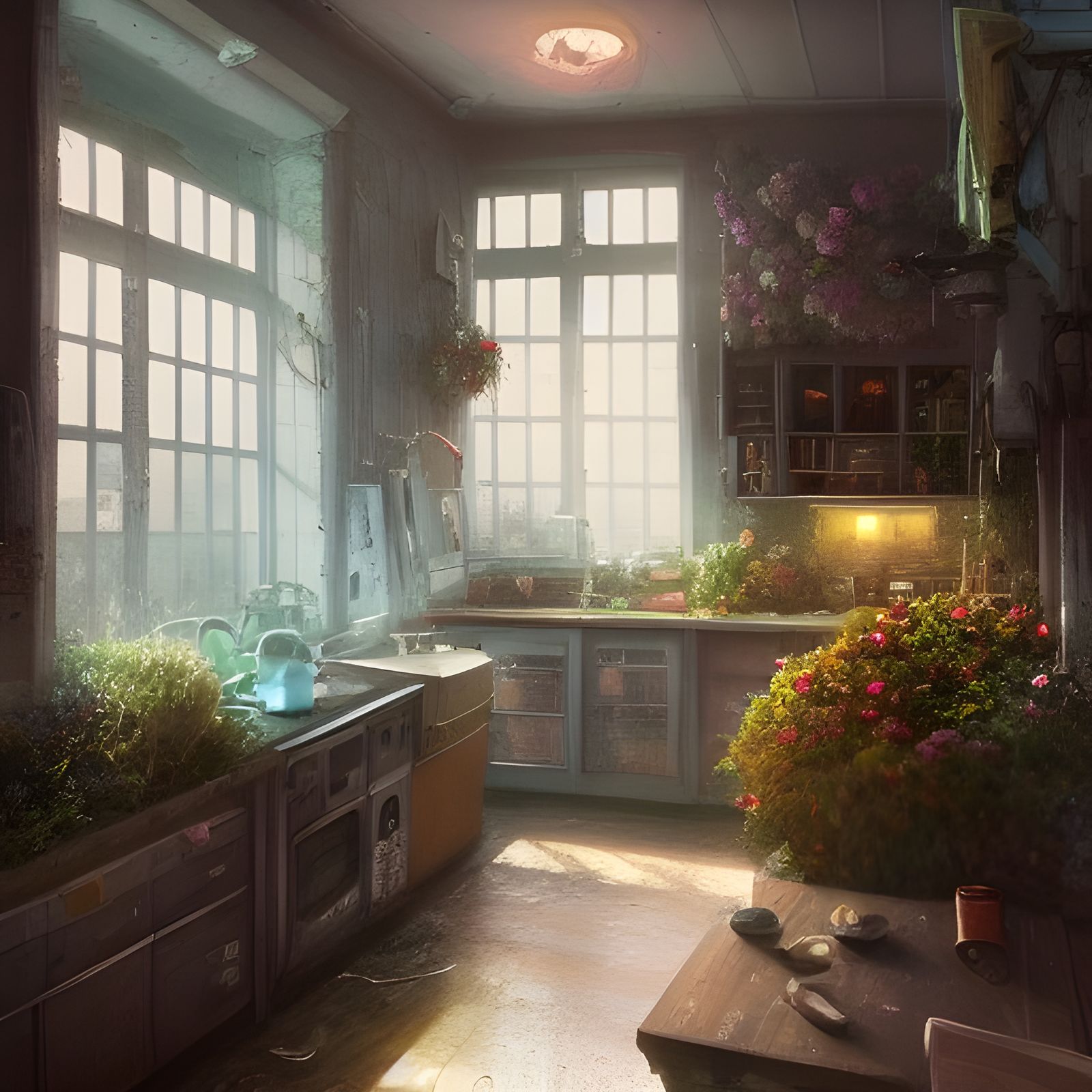 Shrubbery Kitchenette - AI Generated Artwork - NightCafe Creator