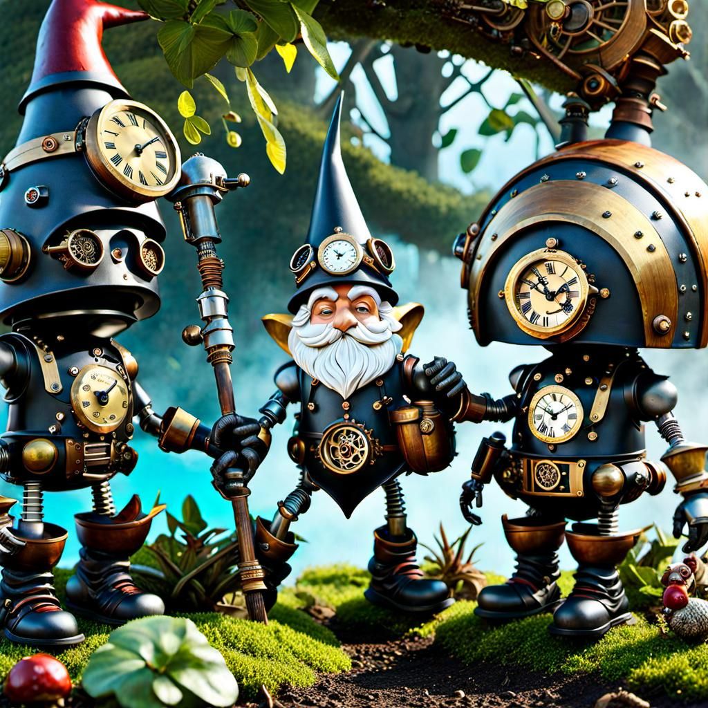 Clockpunk Trio - AI Generated Artwork - NightCafe Creator