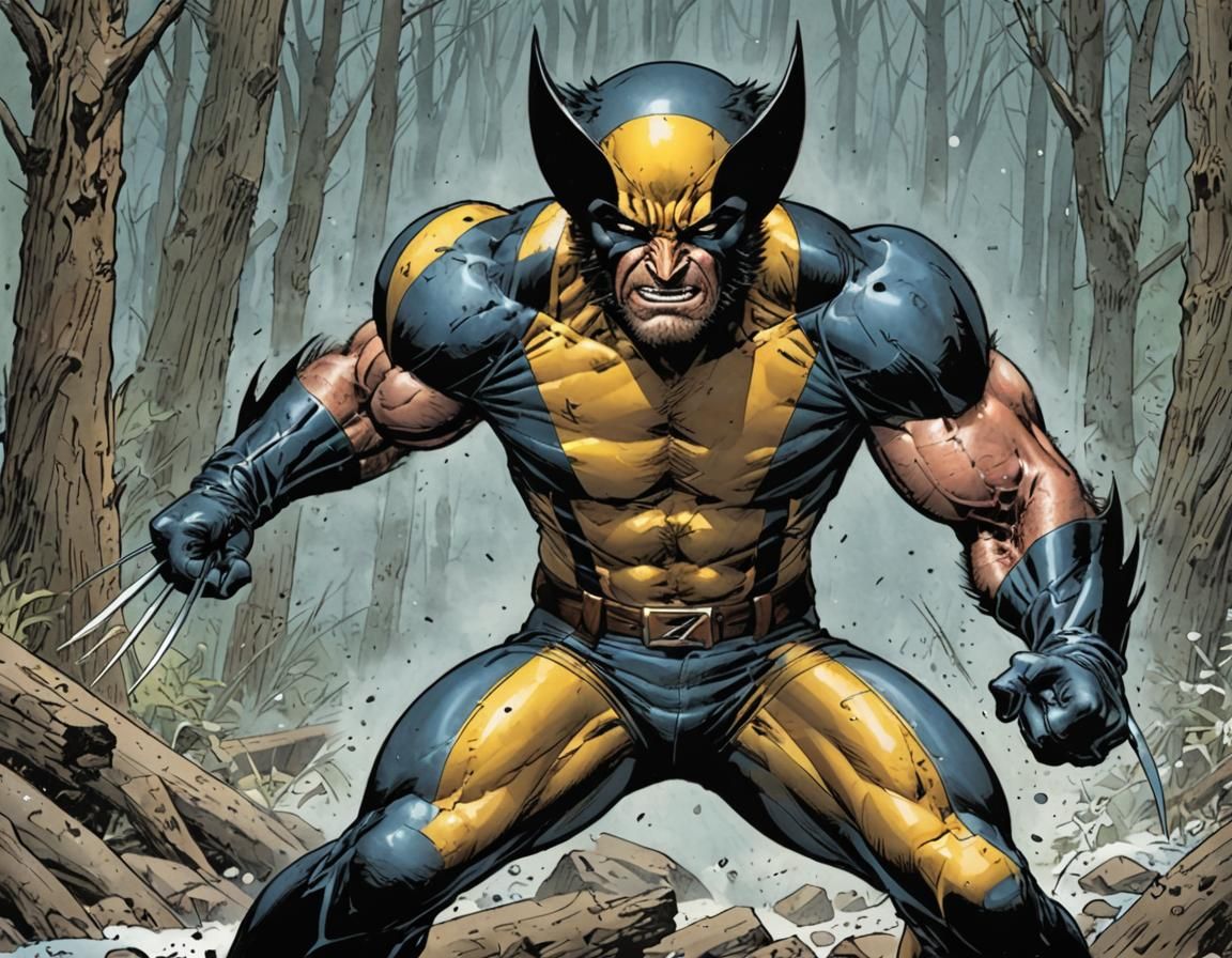 Wolverine by Bob Larkin - AI Generated Artwork - NightCafe Creator