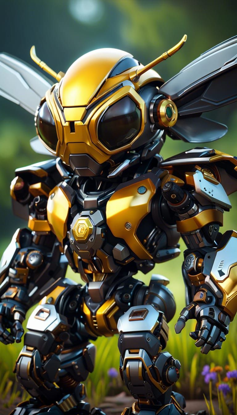 Mecha Bug Series; Bee - AI Generated Artwork - NightCafe Creator