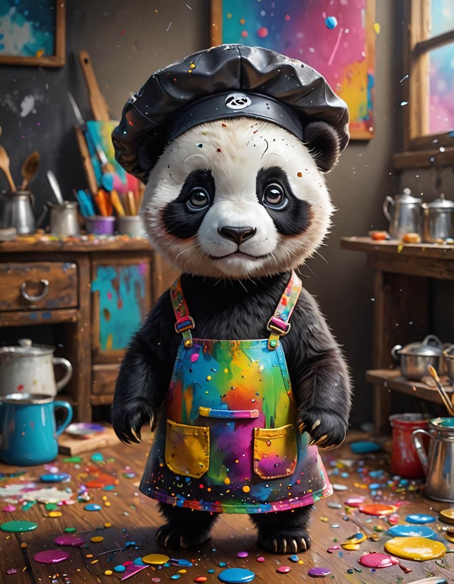 Panda Painter - AI Generated Artwork - NightCafe Creator