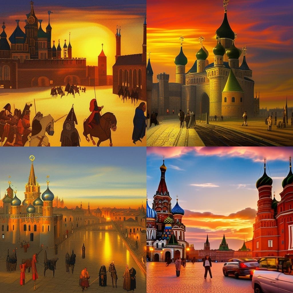 Moscow 16 bits sunset - AI Generated Artwork - NightCafe Creator
