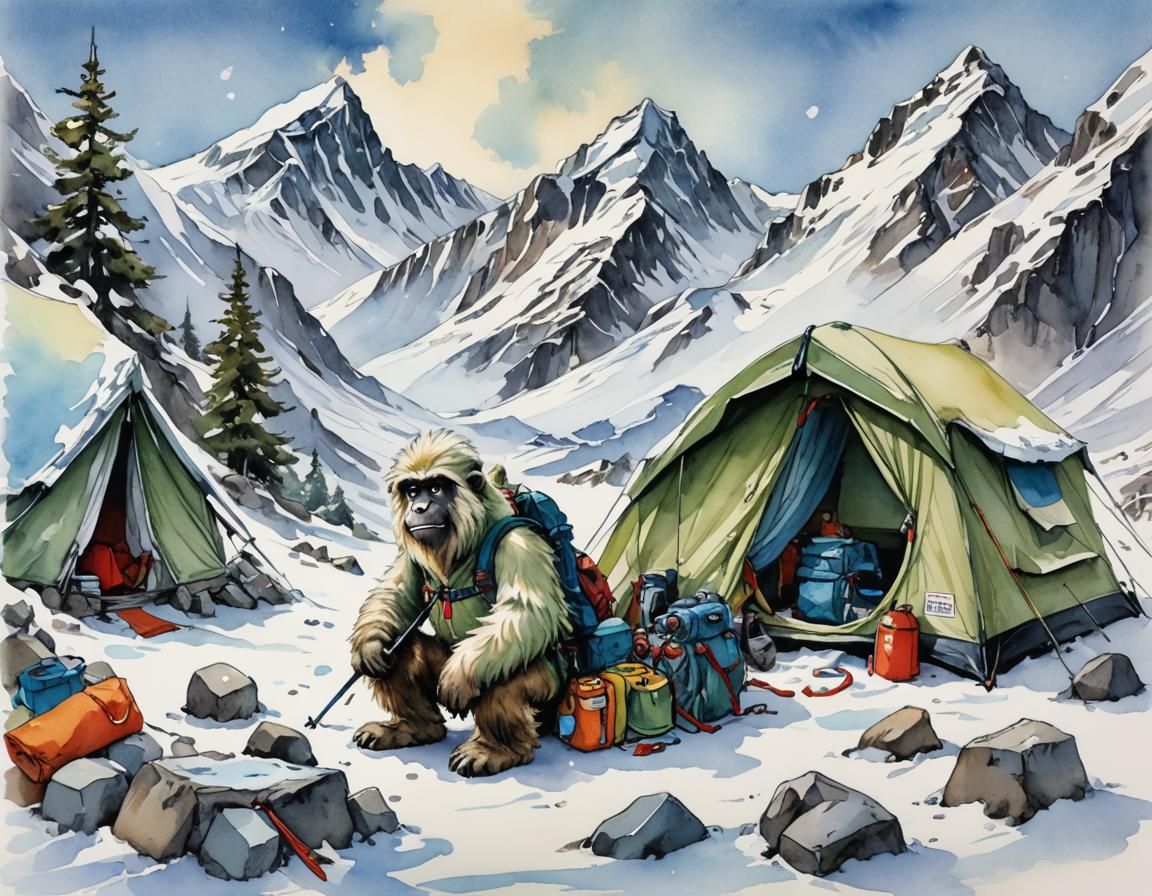 Yeti basecamp - AI Generated Artwork - NightCafe Creator