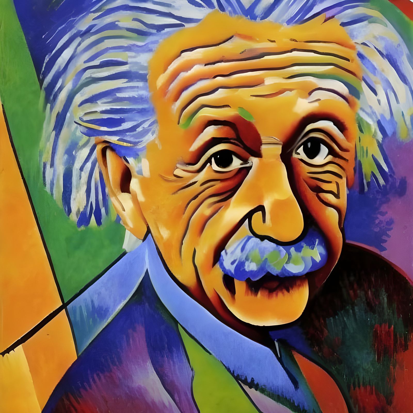 Albert Einstein by Georges Braque dynamic lighting intricately detailed ...