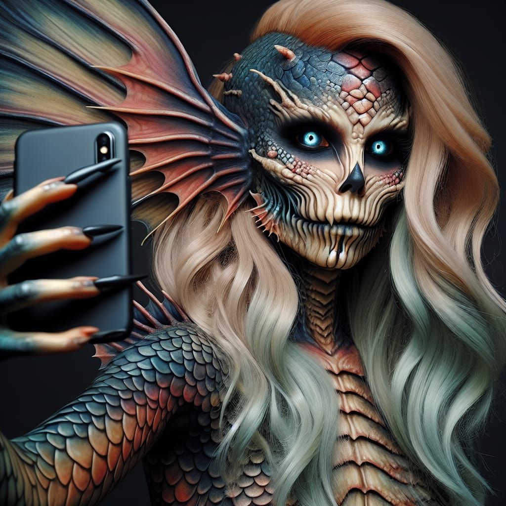 Tilapia Mermaid Ghoul Selfie - AI Generated Artwork - NightCafe Creator