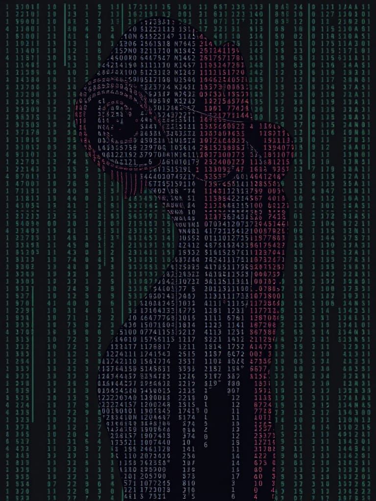 Contour shaped in matrix code - Female Form in Matrix Code
