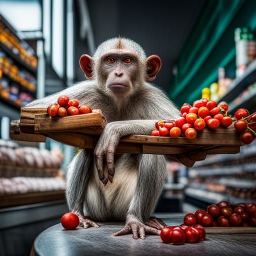 Thumb monkey super market intricate details, HDR, beautifully shot ...