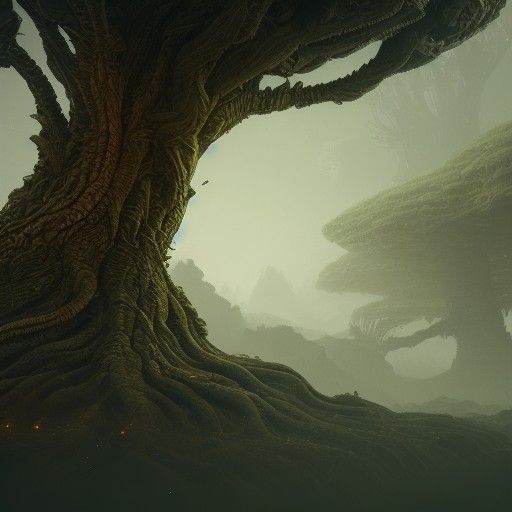 Alien trees - AI Generated Artwork - NightCafe Creator