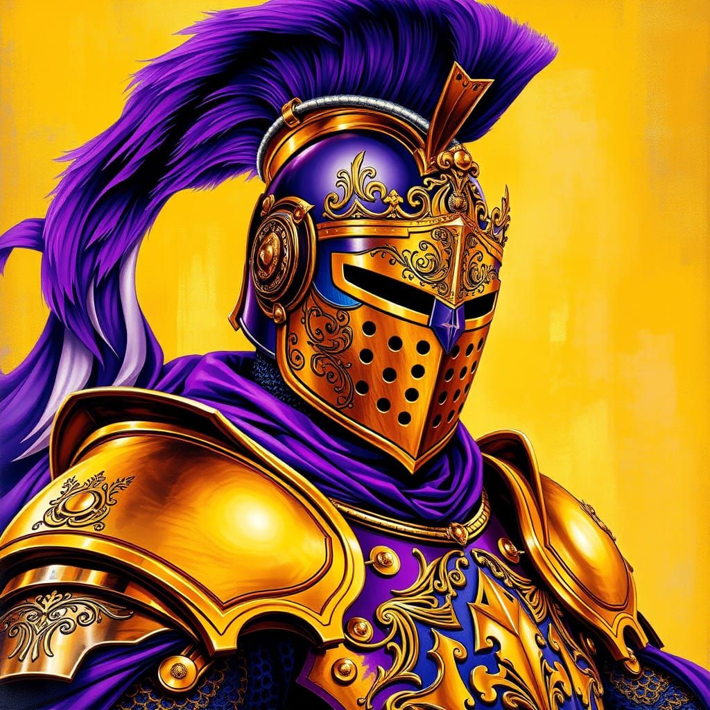 Extravagant Knight - Majestic Graffiti Knight in Resplendent...