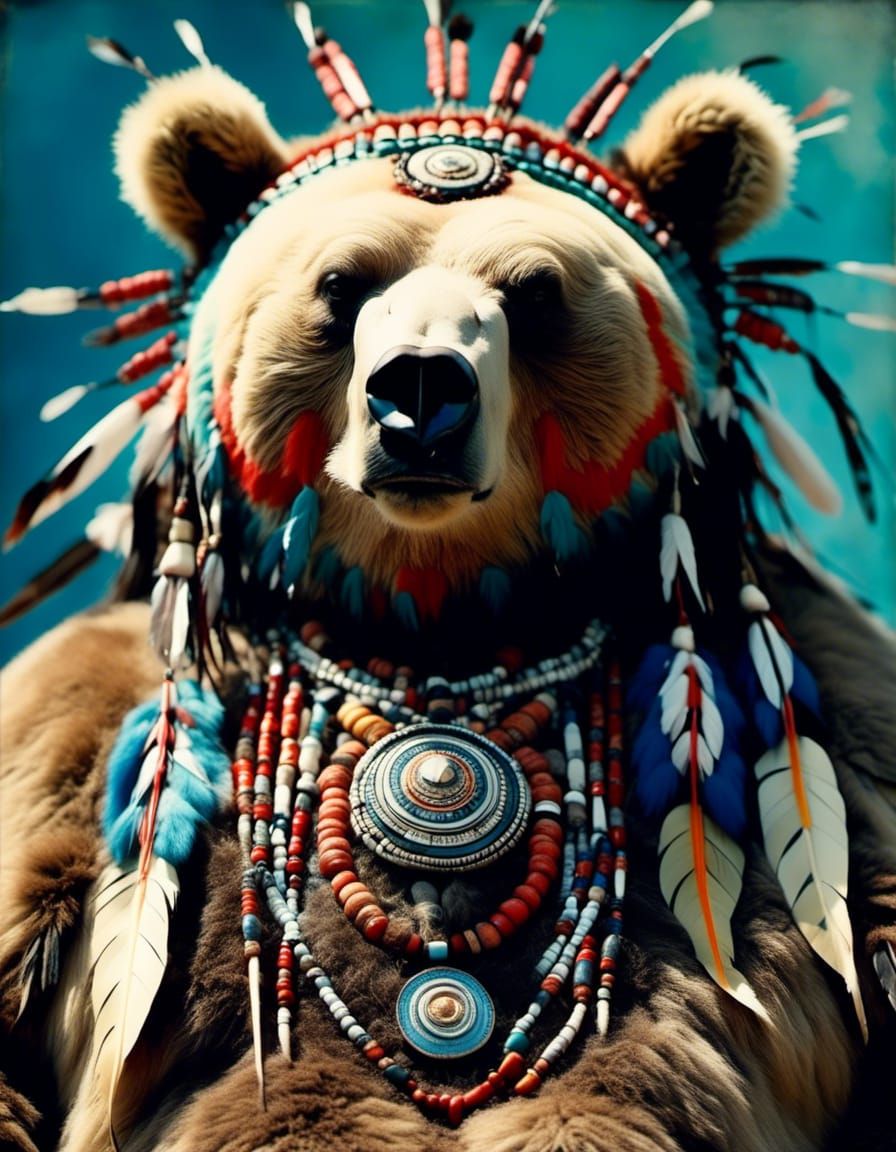 Photograph portrait: "Proud Obese Bear Native American Chief ...