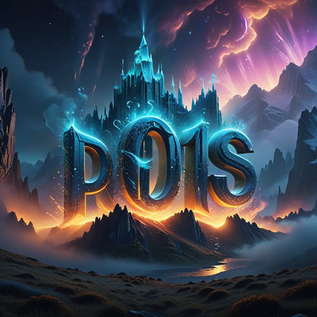 Surreal Dreamscape with Ethereal Typography in Vib... - AI Art