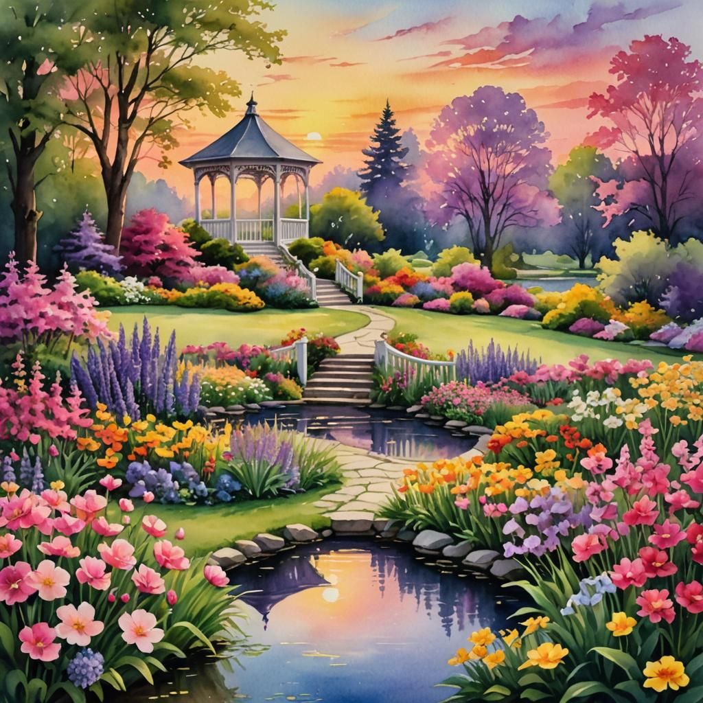 Spring Garden Serenity - AI Generated Artwork - NightCafe Creator