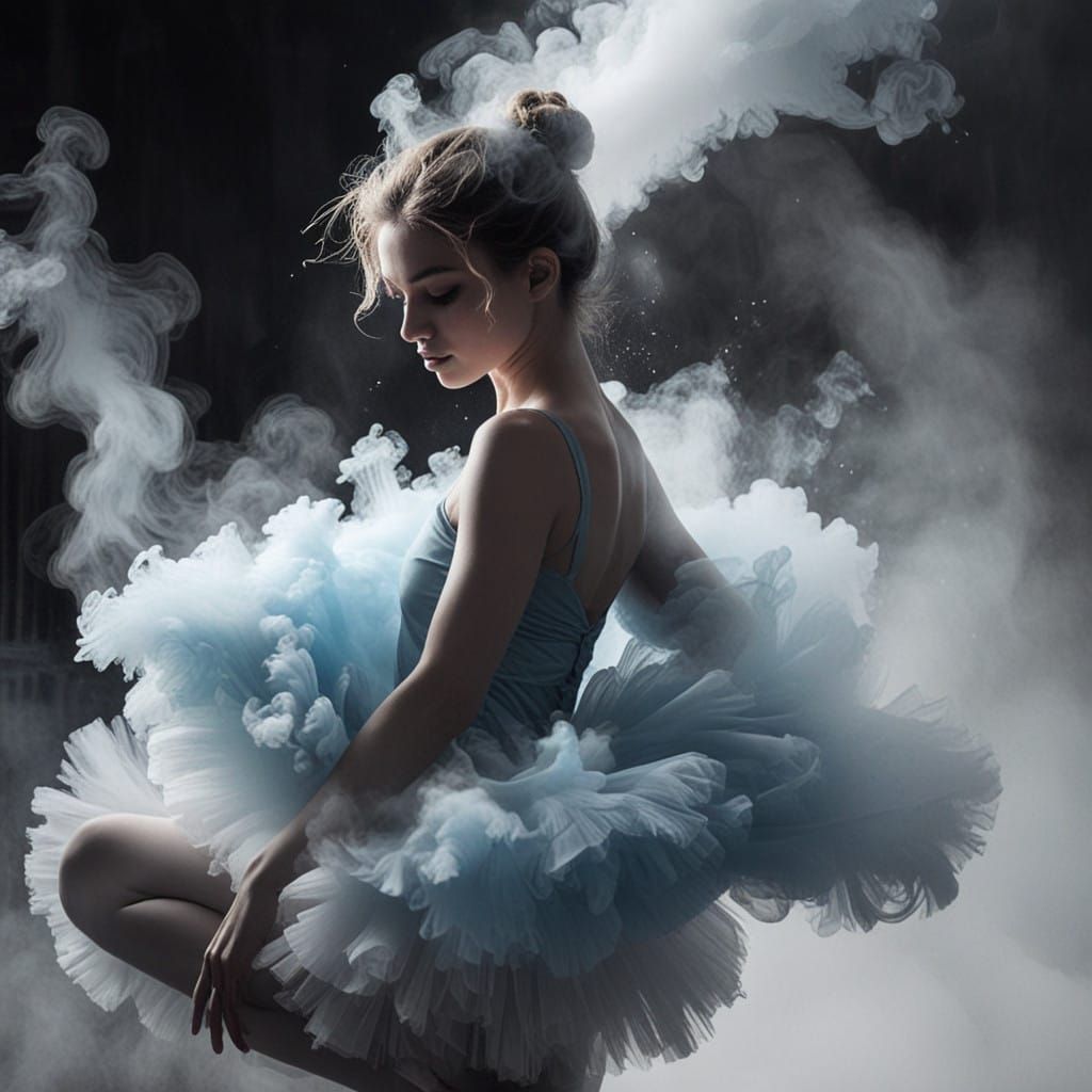 Ballerina Pirouetting from Smokescreen Cloud