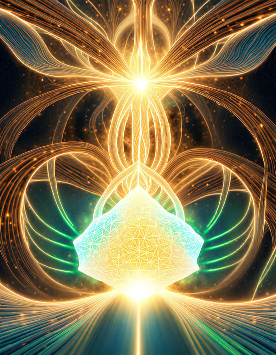 beautiful descent of Divine light into Anahata, abstract peaceful ...