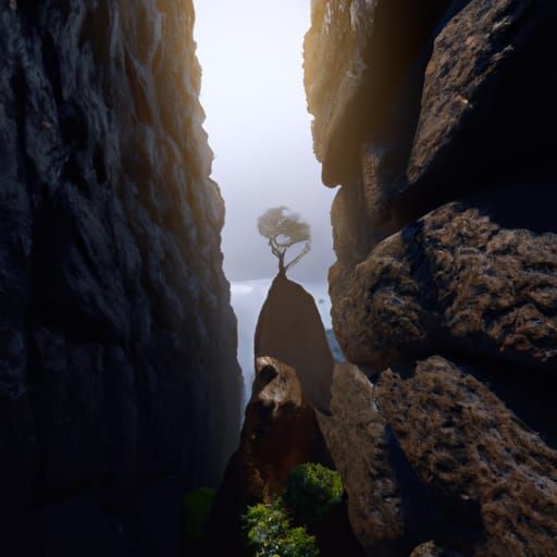 Personification of between a rock and a hard place,8k, Art By Tim ...