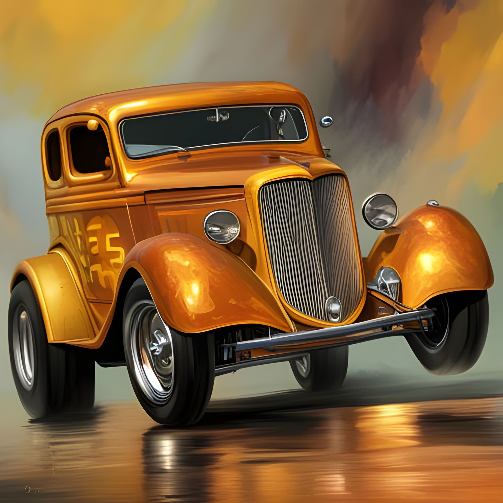 1933 Willys Gasser Wheelie - AI Generated Artwork - NightCafe Creator