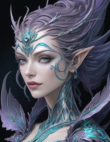 Sylvari Style Artwork. - Sylvari in Shimmering Mirrored Real...