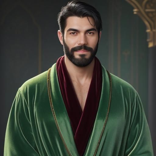 Rostam, a handsome Iranian with black hair and beard - AI Generated ...