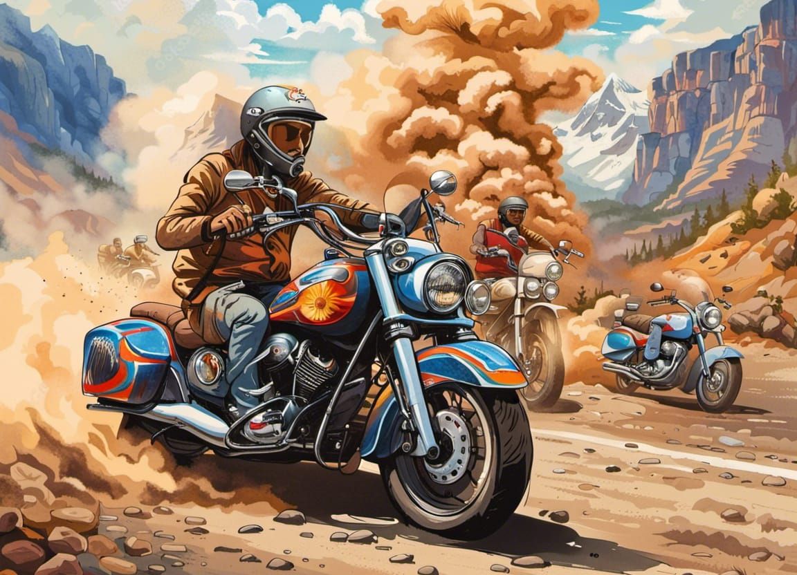 many very powerful motorcycles with indian drivers in the saddle is ...