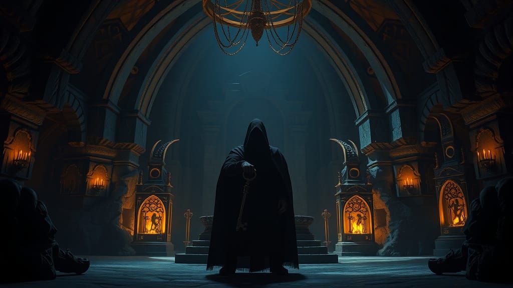 Aus der Requiem-Saga - Epic Medieval Crypt Scene in Dark, My...